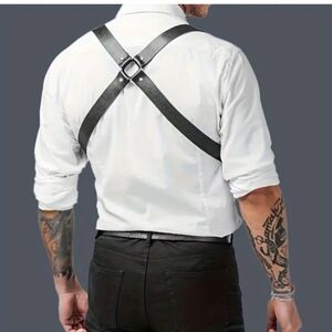 Accessories | Men Leather Body Belts Punk Adjustable Faux Leather ...
